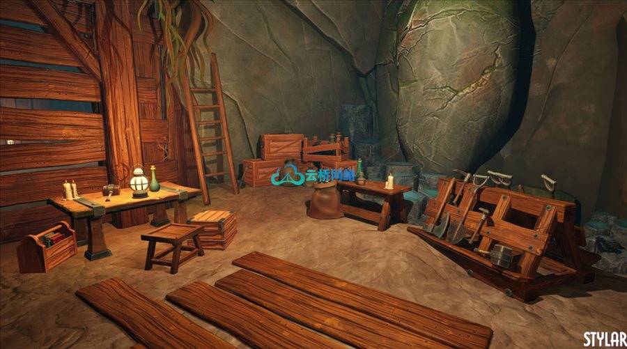 UE风格化失落洞穴 Stylized Lost Cave ( Lost Cave LP 3D Dungeon Cave Cave Lost Stylized Stylised )_云桥网CG资源站